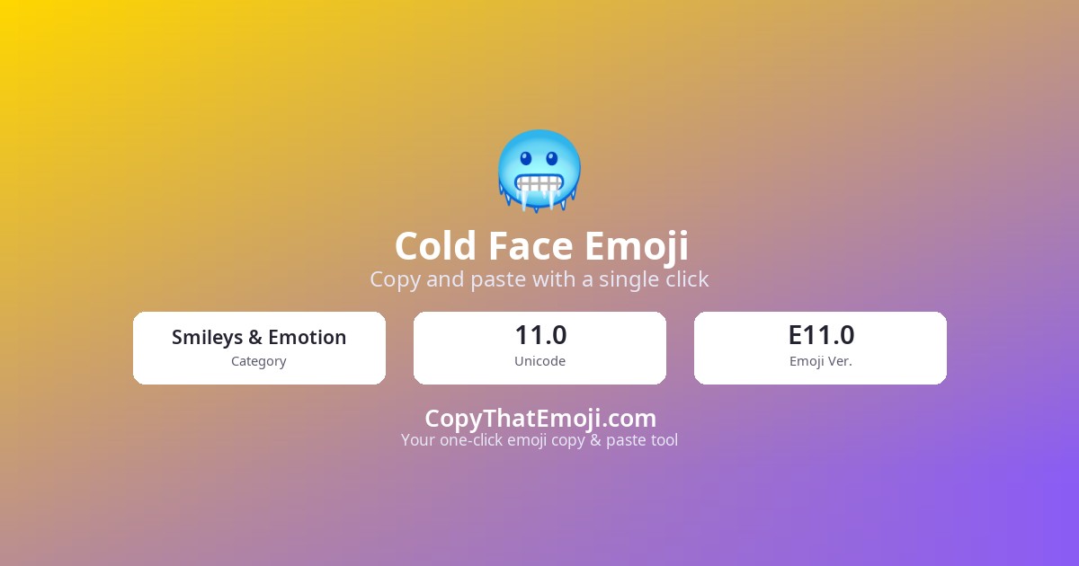 🥶 Cold Face Emoji (U+1F976) — Meaning & Copy