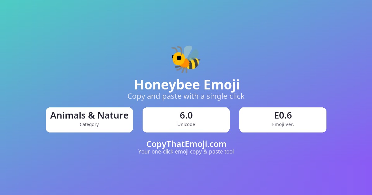 🐝 Honeybee Emoji (U+1F41D) — Meaning & Copy