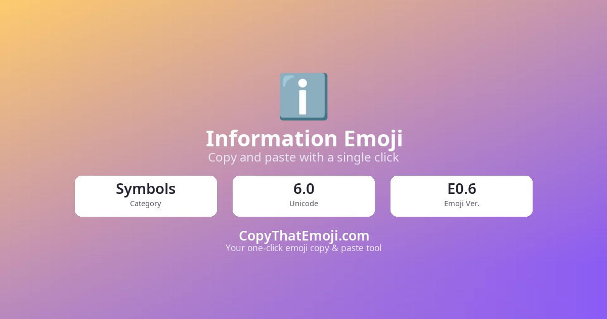 ℹ️ Information Emoji (U+2139) — Meaning & Copy