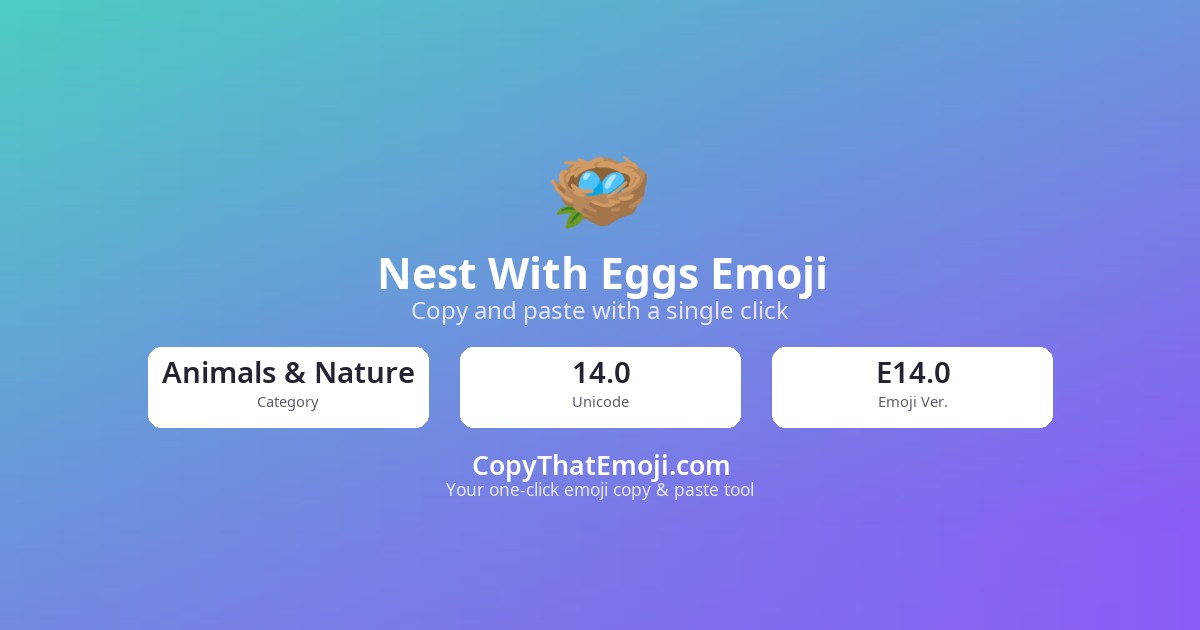 🪺 Nest With Eggs Emoji (U+1FABA) — Meaning & Copy