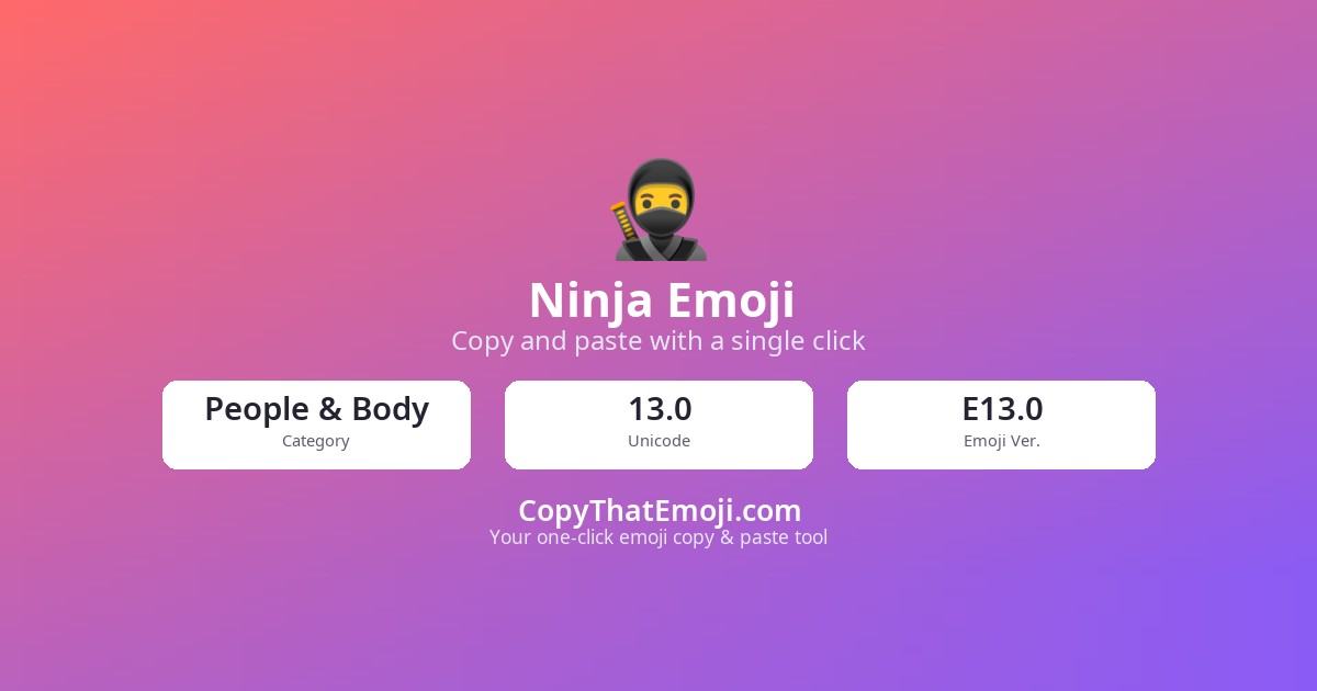 🥷 Ninja Emoji (U+1F977) — Meaning & Copy
