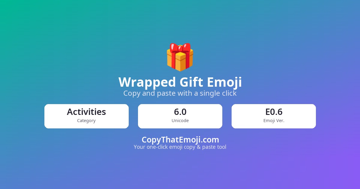 🎁 Wrapped Gift Emoji (U+1F381) — Meaning & Copy